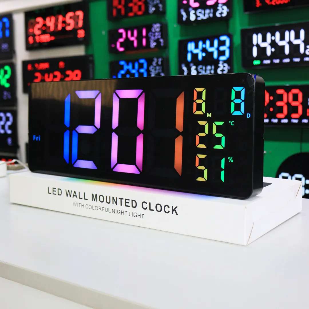 Largest 8 Color Changing RGB LED Digital Wall Clock in Kenya-Time, Date ...