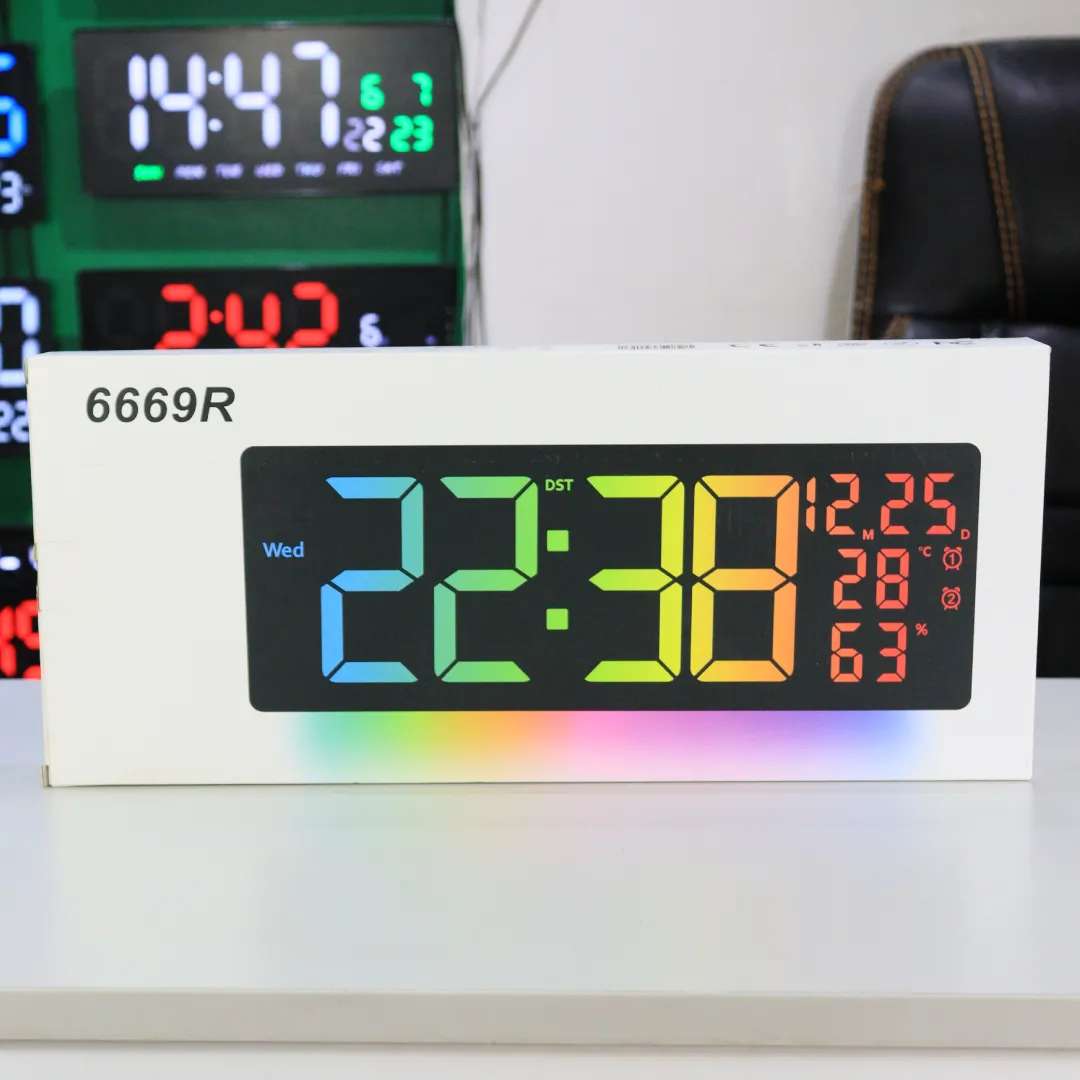 Largest 8 Color Changing RGB LED Digital Wall Clock in Kenya-Time, Date ...