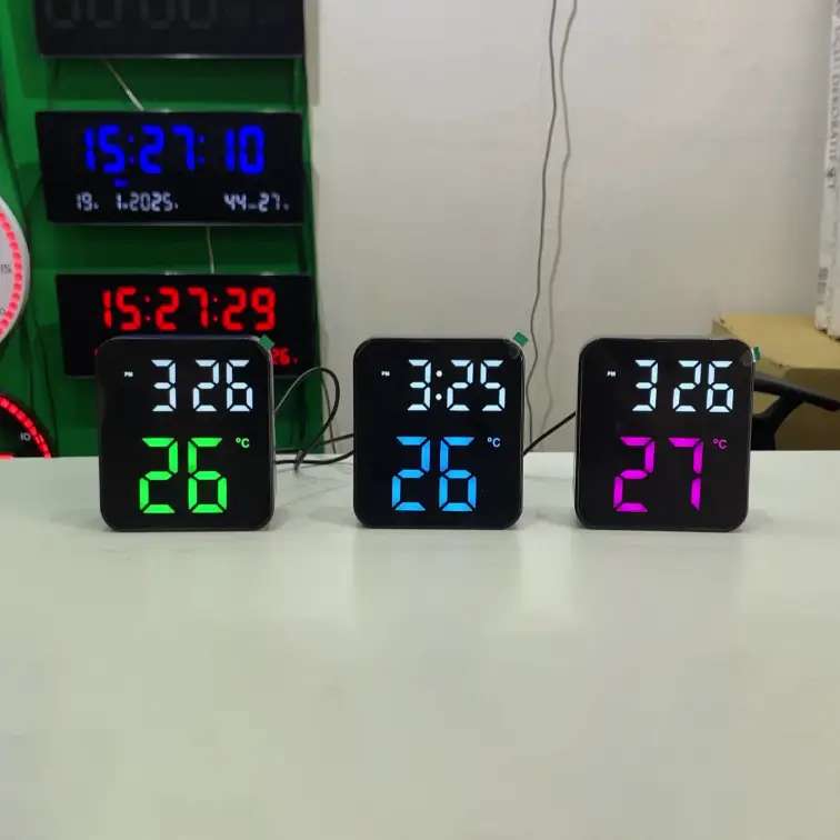Desktop Digital Clock with LED Display for Living Room – Time, Date ...