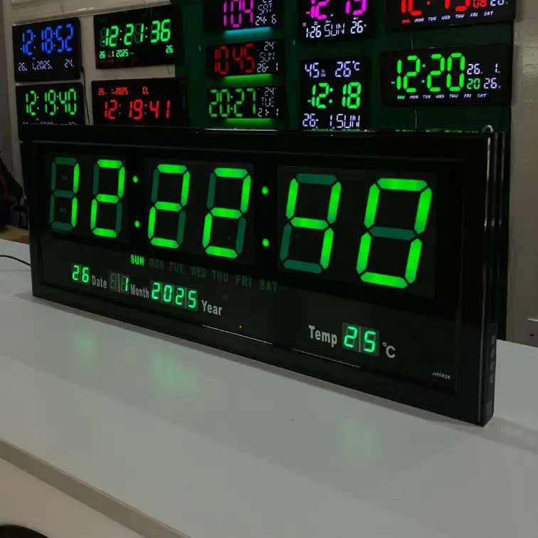 LED Digital Clock With Large Display, Multiple Alarms and Remote Control