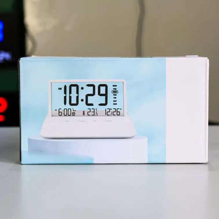 Desktop Large Digit LCD Digital Clock with Temperature, Date, Time and ...