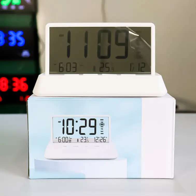 Desktop Large Digit LCD Digital Clock with Temperature, Date, Time and ...