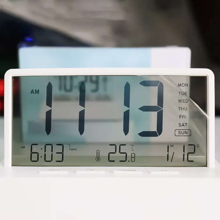 Desktop Large Digit LCD Digital Clock with Temperature, Date, Time and ...