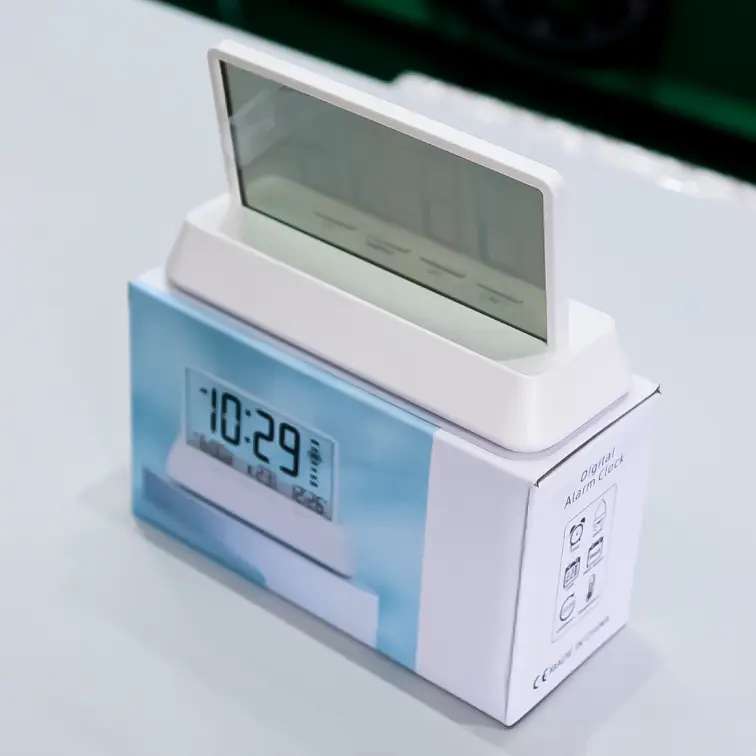 Desktop Large Digit LCD Digital Clock with Temperature, Date, Time and ...