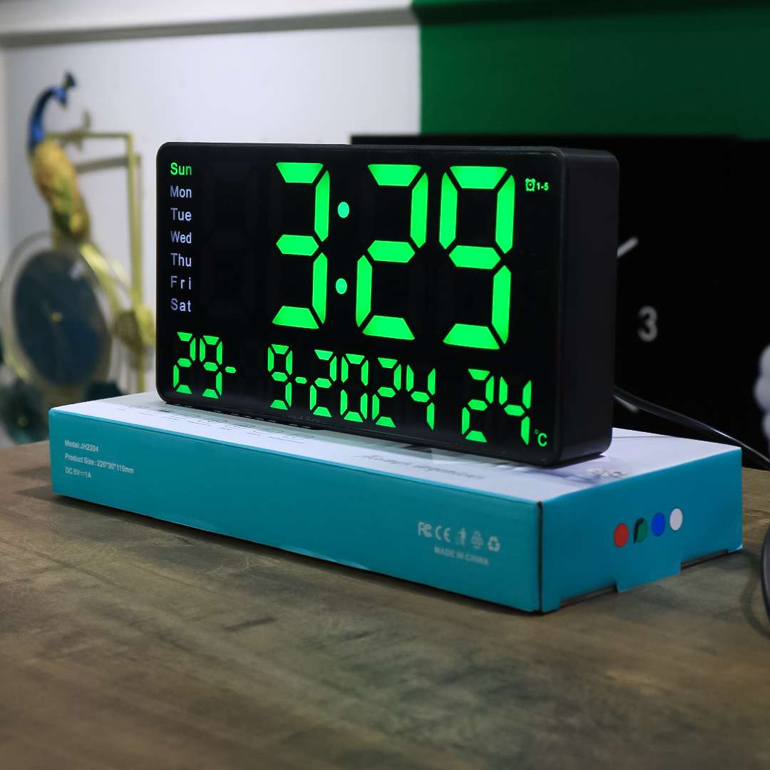 Brilliant Green LED Digital Wall Clock