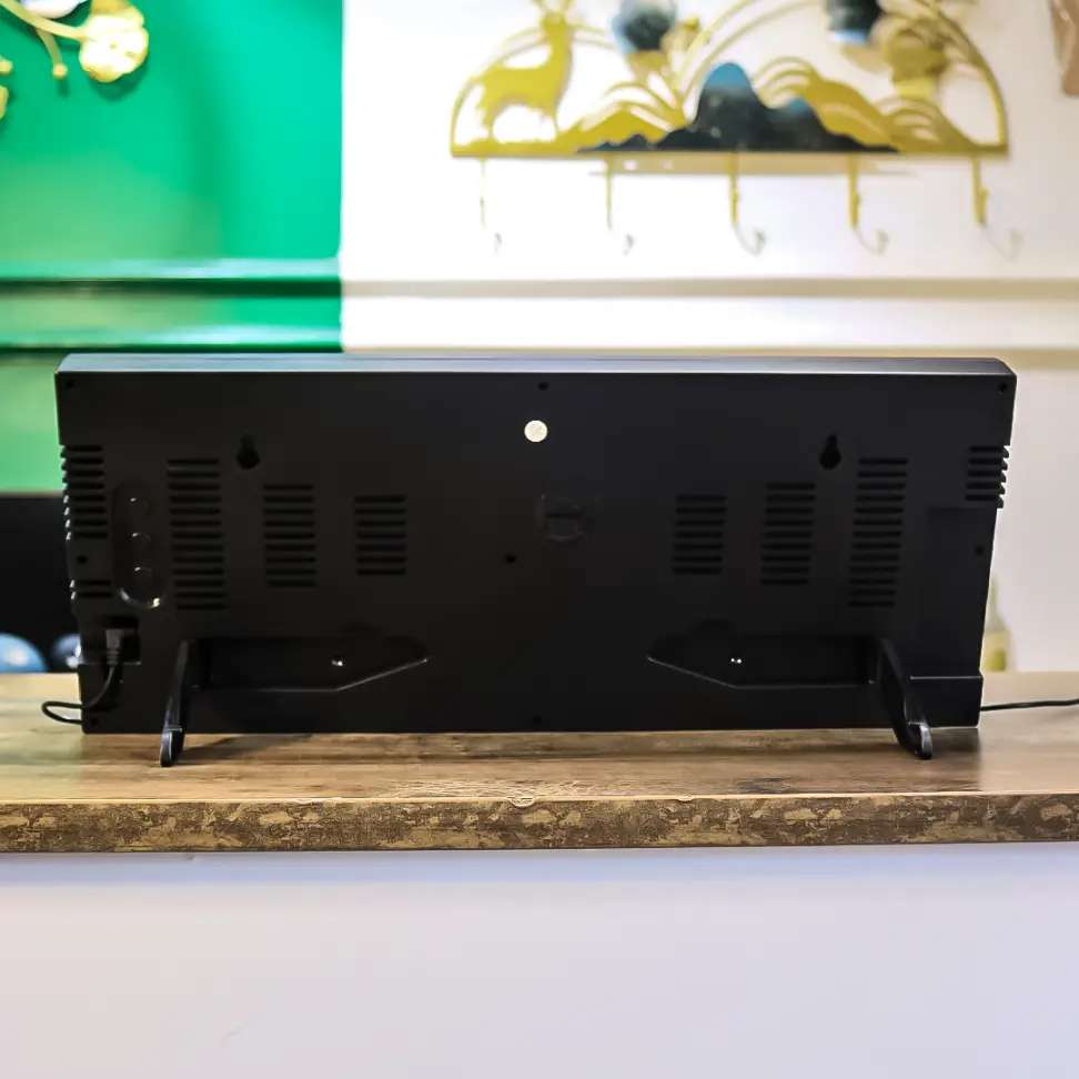 Large Solid Green LED Clock with Relative Humidity Function