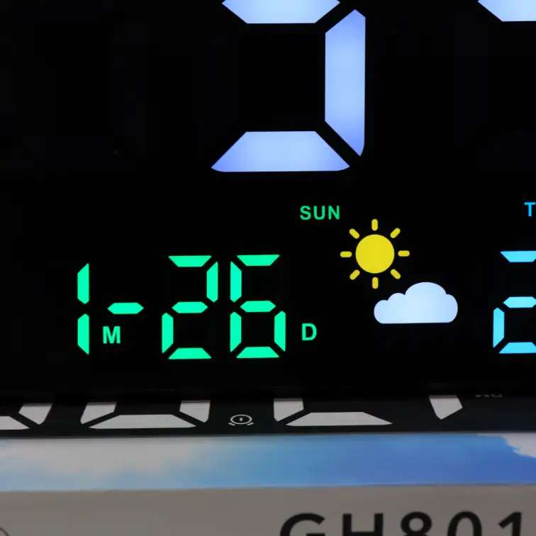 5-in-1 LED Digital Clock – Large Display with Time, Date, Temperature ...