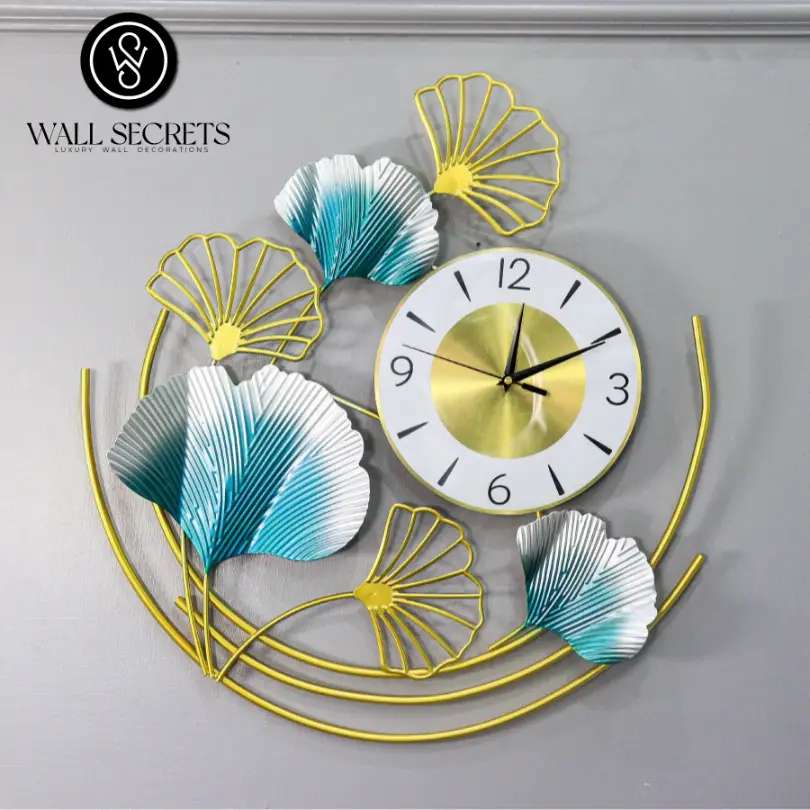 Best Design Oceanic Themed Ginkgo Leaf Wall Clock